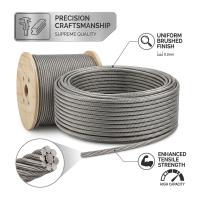 China 1x19 Stainless Steel Wire Rope 316 Marine Grade 0.45-10mm Balustrade Cable for Yacht Rigging for sale