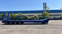 China 80T Lowbed Trailer Transport Construction Machinery Equipment Such As Excavator Wheel Loader Bulldozer for sale