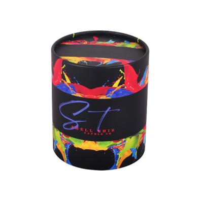 China Black Circular Cardboard Paper Tube CMYK Printing Recyclable For Tea Packaging for sale