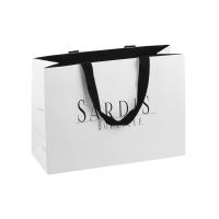 China OEM Clothing Paper Packaging Bags With Ribbon Handle 40 X 12 X 30cm for sale