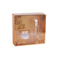 China Brown Color Skincare Cosmetic Packing Box With Clear Window for sale