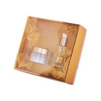 China Brown Color Skincare Cosmetic Packing Box With Clear Window for sale