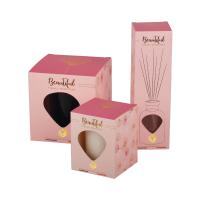 China Shiny Gold Foil Perfume Packing Box Pink With Die Cut Window for sale