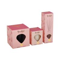 China Shiny Gold Foil Perfume Packing Box Pink With Die Cut Window for sale