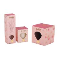 China Shiny Gold Foil Perfume Packing Box Pink With Die Cut Window for sale