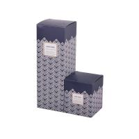 China Blue Printing Paper Perfume Packing Box With Auto Lock Bottom 8x8x20cm for sale