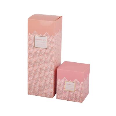 China 350G Art Paper Perfume Packing Box Pink Color With Hot Foil Stamping for sale