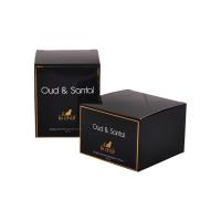 China White Black Candle Packaging Box Straight Tuck End Type With Cutout Window for sale