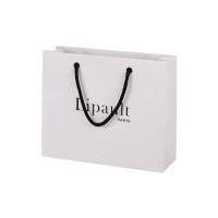 China 6 X 4 X 10 Inches White Kraft Paper Bags 230gsm With Eyelet Punching Handle for sale