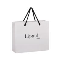 China 6 X 4 X 10 Inches White Kraft Paper Bags 230gsm With Eyelet Punching Handle for sale