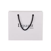 China 6 X 4 X 10 Inches White Kraft Paper Bags 230gsm With Eyelet Punching Handle for sale