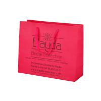 China Bright Pink Paper Packaging Bags Matte Lamination With 128gsm 175gsm Thickness for sale