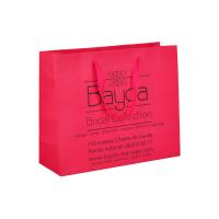 China Bright Pink Paper Packaging Bags Matte Lamination With 128gsm 175gsm Thickness for sale