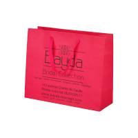 China Bright Pink Paper Packaging Bags Matte Lamination With 128gsm 175gsm Thickness for sale
