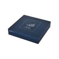 China Dark Blue Paperboard Chocolate Paper Boxes Square Shape 2mm Thick Eco Friendly for sale