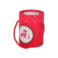 China 2mm Cardboard Cylindrical Paper Container With Stickers Handle 15x25cm for sale