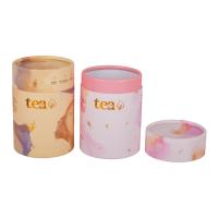 China Coffee Tea Cardboard Paper Tube , Cylindrical Paper Tube Box With Gold Foil Logo for sale