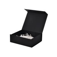 China Customized Black Clothing Cardboard Box Biodegradable With Raffia for sale