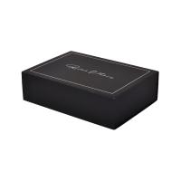 China Contracted Black Rigid Cardboard Gift Boxes For Clothing Garment for sale