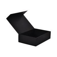 China Contracted Black Rigid Cardboard Gift Boxes For Clothing Garment for sale