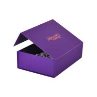 China Recyclable Clothing Cardboard Box , Purple Corrugated Boxes With Rose Gold Foil for sale