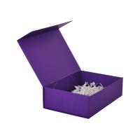 China Recyclable Clothing Cardboard Box , Purple Corrugated Boxes With Rose Gold Foil for sale