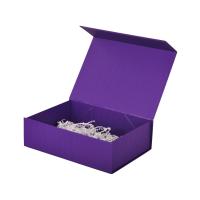 China Recyclable Clothing Cardboard Box , Purple Corrugated Boxes With Rose Gold Foil for sale