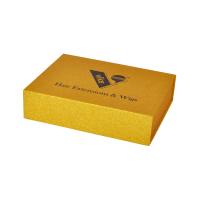 China Corrugated Board Rigid Cardboard Wig Box Yellow Color 26×15×10cm for sale