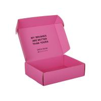 China Pink Flap Top Cardboard Shipping Box For Wig Hair Extension for sale