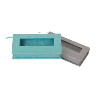 China PVC Insert Custom Eyelash Packaging Box , Glitter Blue Cardboard Box With Clear Window for sale