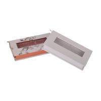 China Shiny Gold Marble Cardboard Eyelash Box With Visualization Window for sale
