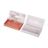 China Shiny Gold Marble Cardboard Eyelash Box With Visualization Window for sale