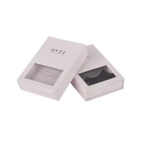 China Sturdy White Cardboard Eyelash Box With Visible Window Slide Tray for sale
