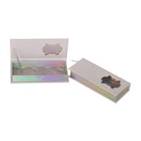 China Cardboard White Eyelash Boxes With Holographic Effect Clear Window for sale