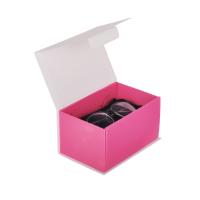 China Magnetic Closure Shipping Box For Sunglasses White And Pink Color for sale