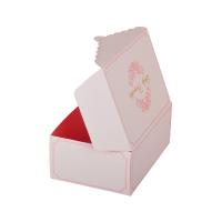 China 350gsm Pink White Paper Cake Packaging Box With Custom Logo Gold Foil for sale