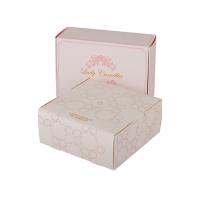 China 350gsm Pink White Paper Cake Packaging Box With Custom Logo Gold Foil for sale