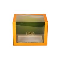 China Rectangle Custom Cake Boxes With Window 350g Coated Paper Material for sale