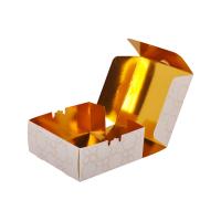 China Customized Foldable Paper Cake Packaging Box With Flowers Shiny Inner Gold Card for sale