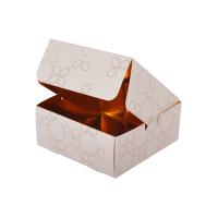China Customized Foldable Paper Cake Packaging Box With Flowers Shiny Inner Gold Card for sale