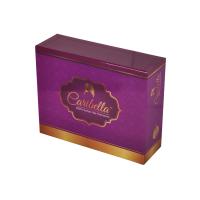 China Purple Gold 2mm Thick Cardboard Matte Lamination Hair Extension Box Drawer Box for sale