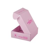 China Pink Cosmetic Paper Packing Boxes CMYK Color With Hot Stamping Logo for sale