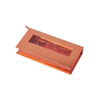 China Pink 2mm Thick Cardboard Eyelash Gift Box With Plastic Tray Window OEM And PVC Support Inside for sale