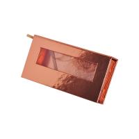 China Pink 2mm Thick Cardboard Eyelash Gift Box With Plastic Tray Window OEM And PVC Support Inside for sale