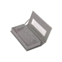 China Pink 2mm Thick Cardboard Eyelash Gift Box With Plastic Tray Window OEM And PVC Support Inside for sale