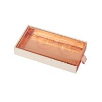 China Yellow Pink 2mm Thick Cardboard Cardboard Eyelash Box With Plastic Tray Window OEM Drawer Box for sale