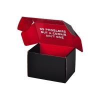 China Black Red Gift Cosmetic Packaging Box Double Sided Printing Glossy Lamination OEM for sale