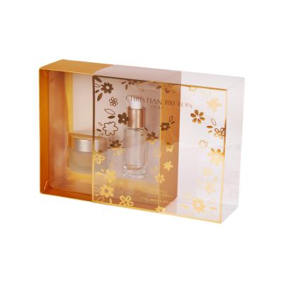 China PVC Window Paper Base Sliding Drawer Box Packaging Cosmetics With Insert for sale