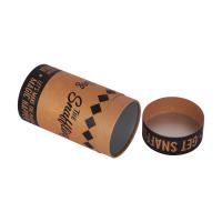 China Biodegradable Black Kraft Paper Cylinder Packaging Tea Coffee Round Tube Box for sale