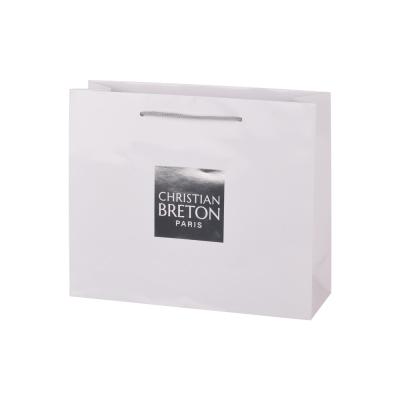 China FSC Hot Stamping Logo Paper Gift Bags Packaging Clothing With Handle for sale